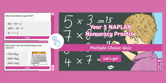 Year 5 NAPLAN Numeracy Practise Multiple Choice Quiz 4