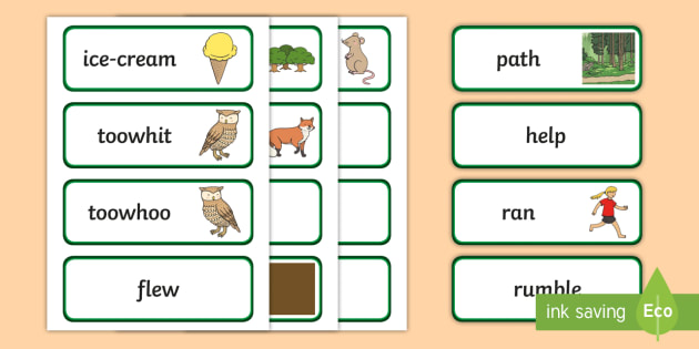 Woodland Creature Word Cards (creat de profesori)