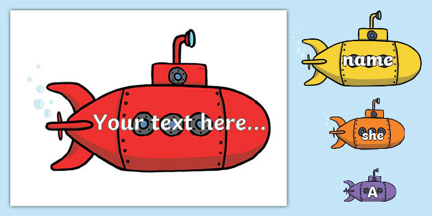 Editable Submarines (teacher made)