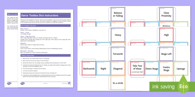 Dance Toolbox Dice Nets