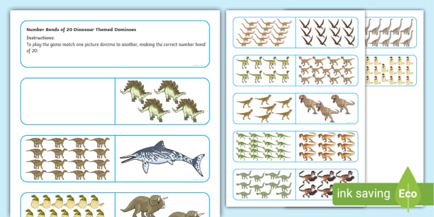 Number bonds to 20 Dominoes (teacher made)