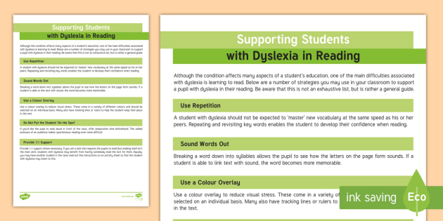 Supporting Children with Dyslexia to Read Adult Guidance
