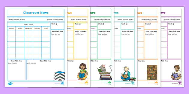 Editable Books Classroom Newsletters (Teacher-Made)
