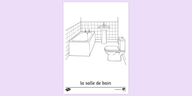 FREE! - La Salle de Bain Bathroom Colouring Sheet | Colouring Sheets
