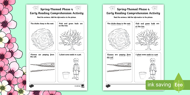 Spring-Themed Phase 4 Early Reading Comprehension Activity