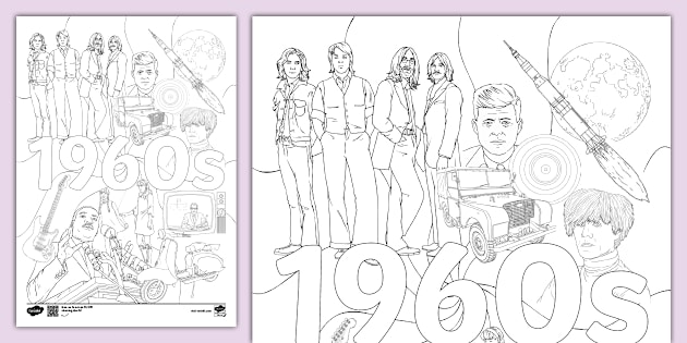 60s themed coloring pages