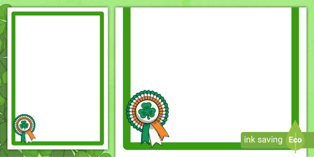 FREE! - St Patrick's Day Badge Page Border | Page Borders | Twinkl