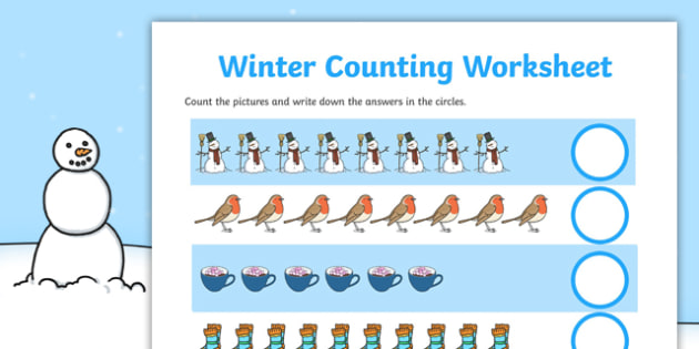 Winter Counting Sheet Up to 20