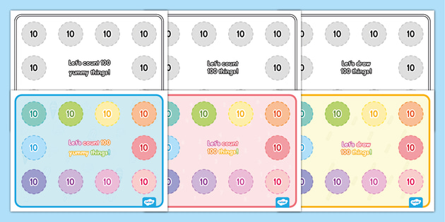 100th Day of School Counting Activity Mats