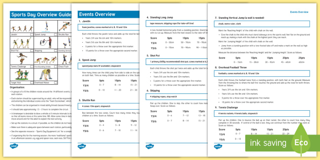 Sports Day Overview Adult Guidance