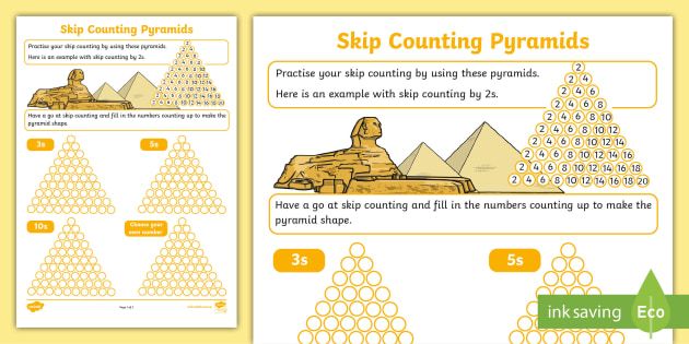 Skip Counting Pyramids Worksheet - Year 1 Maths - Twinkl
