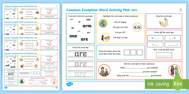 Year 1 Common Exception Word Activity Mat Pack 5
