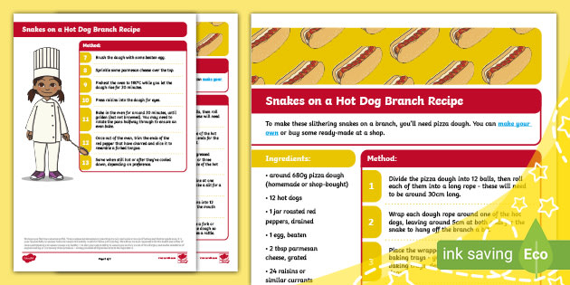 Snakes on a Hot Dog Branch Recipe