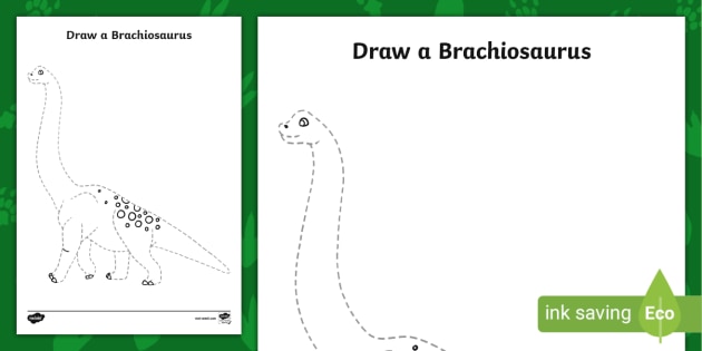 Draw a Brachiosaurus Pencil Control Activity (Teacher-Made)