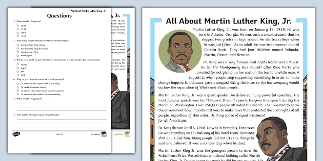 Martin Luther King Jr. Readings | twinkl.com