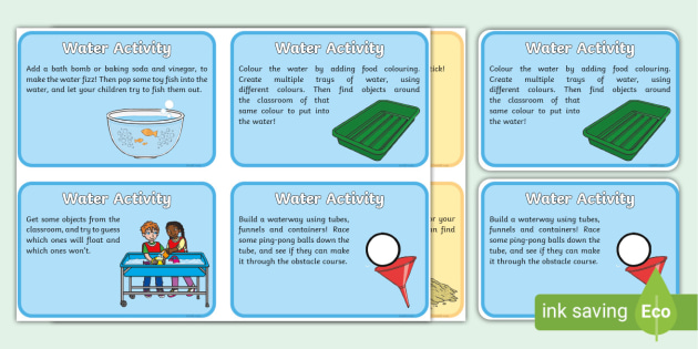 Sand and Water Activity Cards