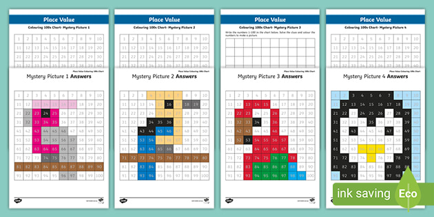 Birds Place Value Mosaic Differentiated Worksheets
