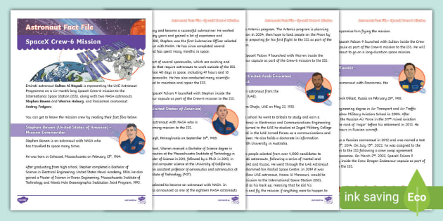 Astronaut Fact Files | twinkl.com.au