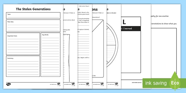 The Stolen Generations Resource Pack (teacher made)