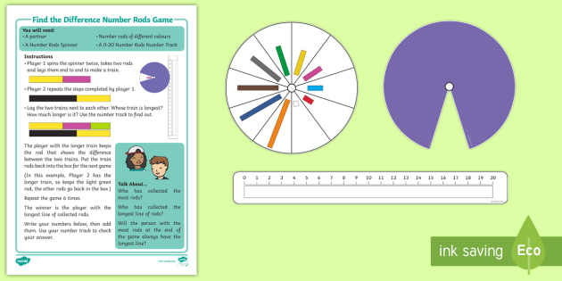KS1 Find The Difference Number Rods Game