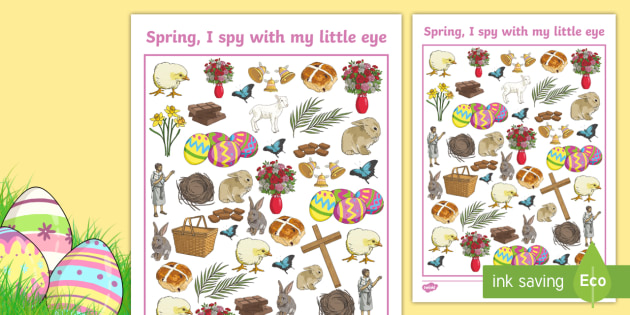 Springtime Themed I Spy With My Little Eye Activity - activities