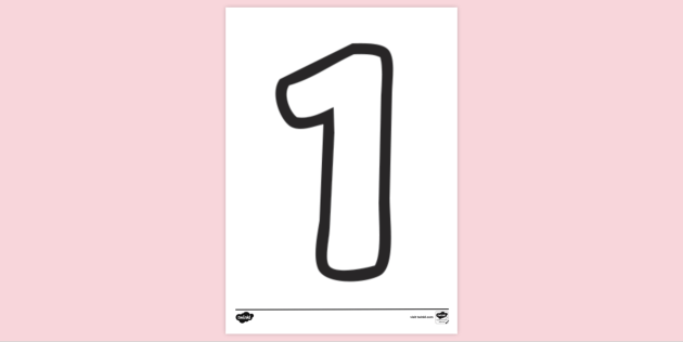 FREE! - Colouring Page of the Number 1 | Colouring Sheets