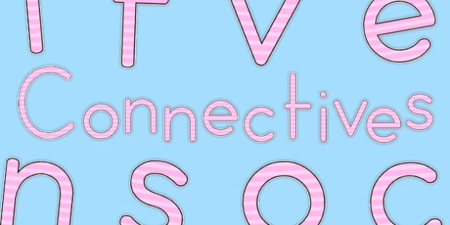 Connectives Display Lettering Pink (teacher made)