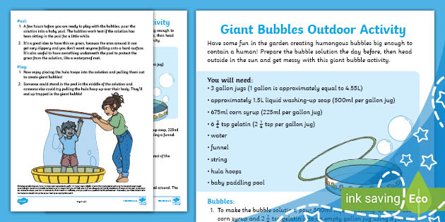 Giant Bubbles Outdoor Activity (Teacher-Made)