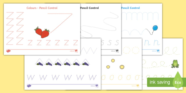 Colour Themed Pencil Control Worksheet / Worksheets, worksheet
