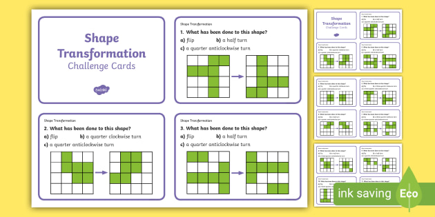 Shape Transformation Challenge Cards - Year 2 Maths - Twinkl