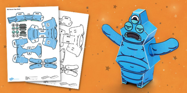 3D Halloween Paper Model - Blob Monster