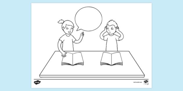 FREE! - Child Speaking Too Loudly Eyes Open | Colouring Sheets