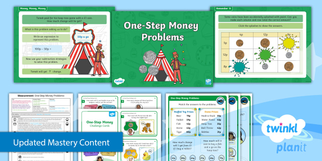Y2 Solving One-Step Money Problems PlanIt Maths Lesson