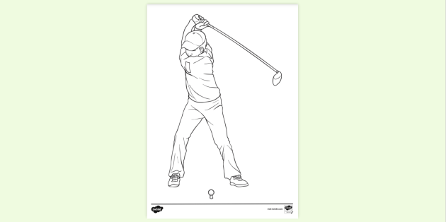 Golf Colouring Page