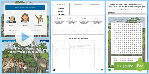 Year 4 Term 3B Week 4 Spelling Pack (teacher made)