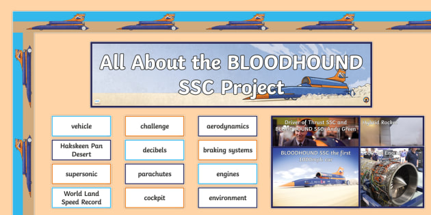 FREE! - KS2 BLOODHOUND SSC Project Display Pack