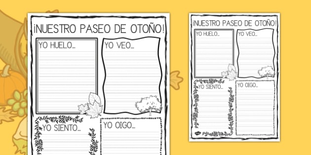 Pauta de escribir nuestro paseo de otoño (teacher made)