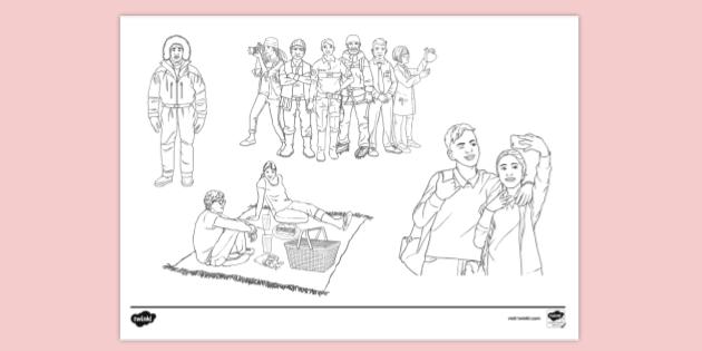 FREE! - Realistic People Colouring Page Colouring | Colouring Sheets
