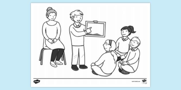 FREE! - Relationships Show and Tell Colouring Sheet | Colouring Page