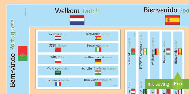 👉 Mixed Language Welcome Display Border (teacher made)