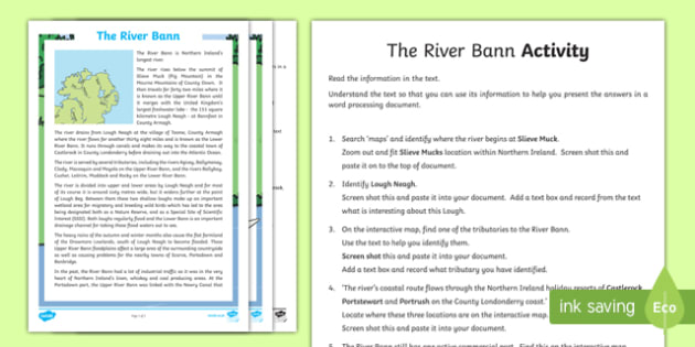 The River Bann Map Activity (teacher made)