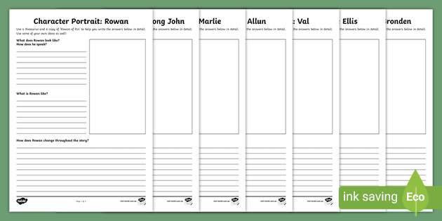 Rowan of Rin Character Profile Pack (teacher made)