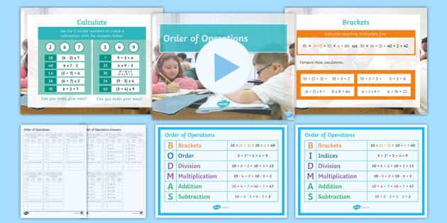 Order of Operations BODMAS BIDMAS Activity Pack