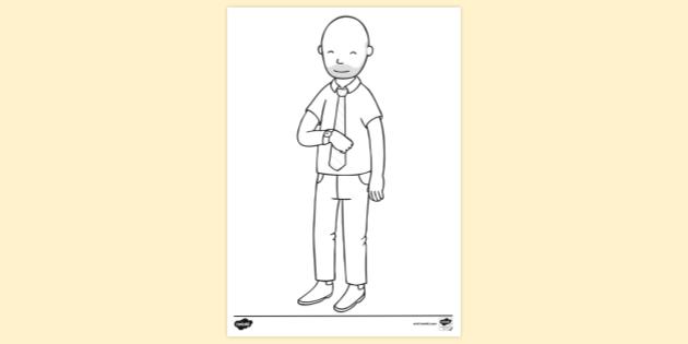 FREE! - Man Looking At Watch Colouring | Colouring Sheets