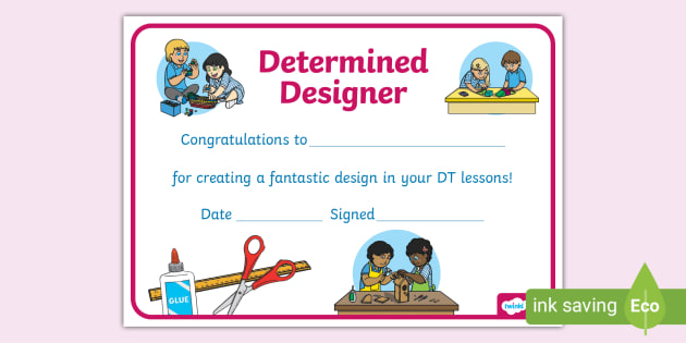 DT Certificate (teacher made)
