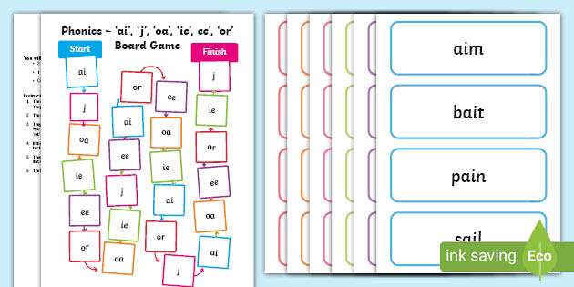 Phonics - ‘ai’, ‘j’, ‘oa’, ‘ie’, ‘ee’, ‘or’ Board