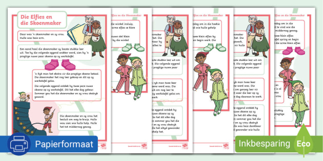 Die Elfies en die Skoenmaker Gedifferensieerde Begripslees