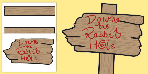 Down the Rabbit Hole Sign Display Prop (teacher made)