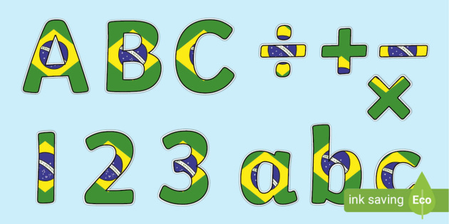 Brazilian Flag Display Lettering (Lowercase) (teacher made)