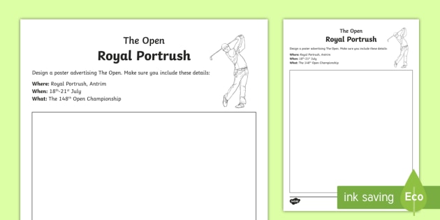 The Open: Royal Portrush Poster Design Worksheet